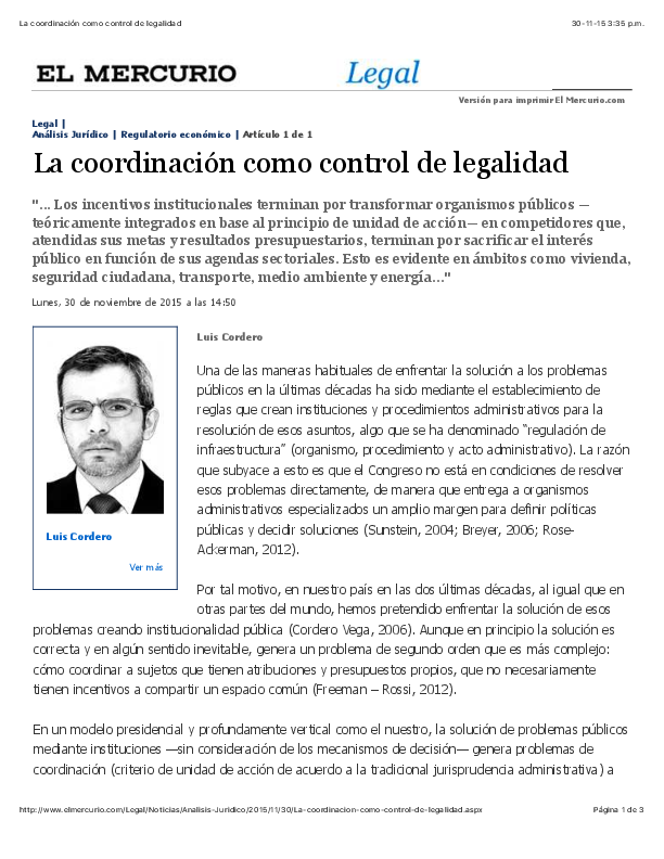 (PDF) La coordinación como control de legalidad