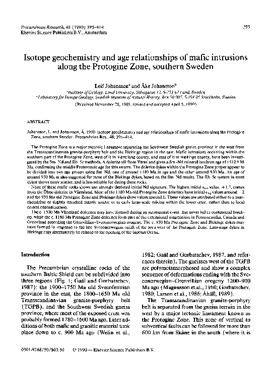 (PDF) Isotope geochemistry and age relationships of mafic intrusions ...