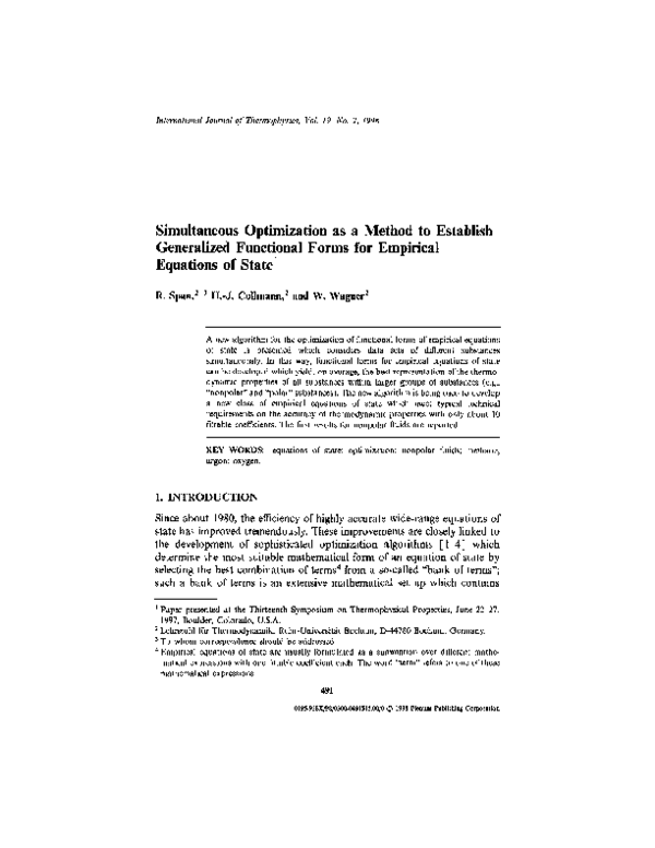 (PDF) Simultaneous Optimization as a Method to Establish Generalized ...