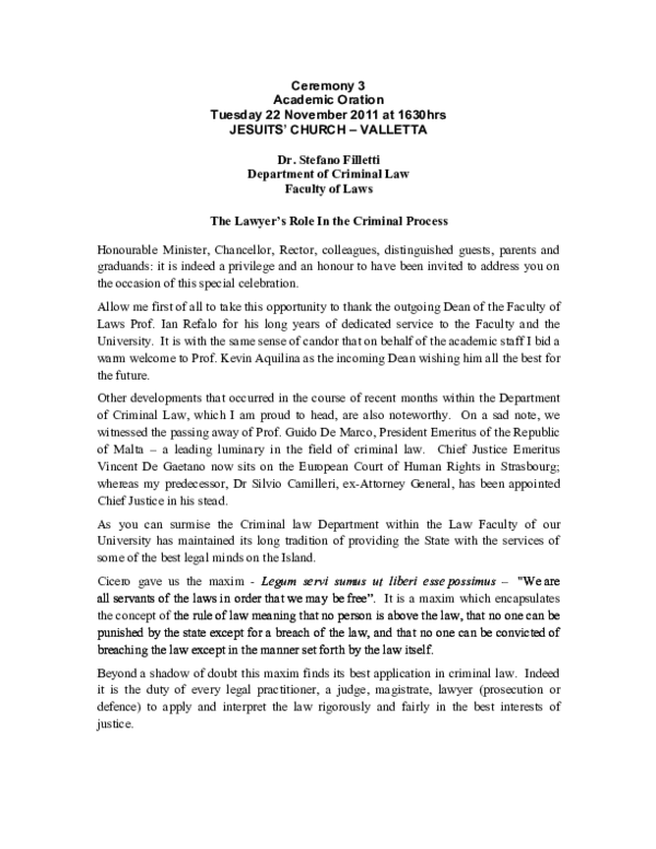 (PDF) Graduation Oration Speech