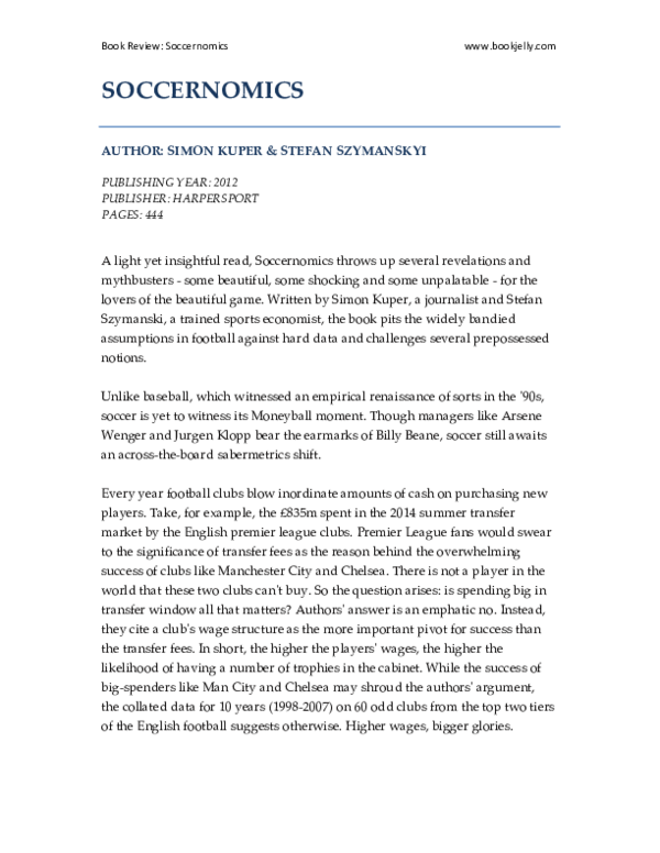 (PDF) Soccernomics