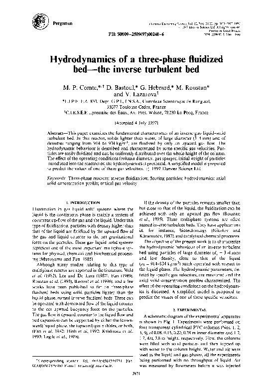(PDF) Hydrodynamics of a three-phase fluidized bed—the inverse ...