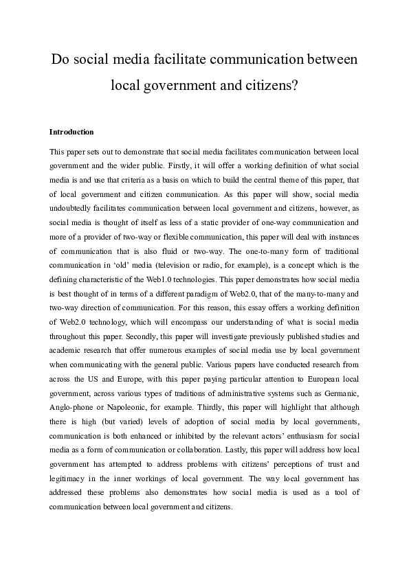 (DOC) Do social media facilitate communication between local government ...
