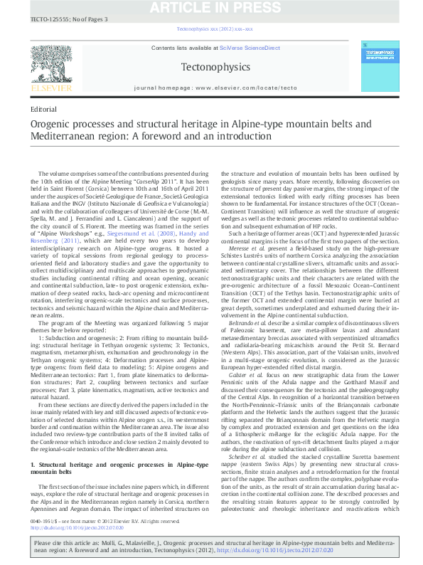 Orogenic processes and structural heritage in Alpine-type mountain ...