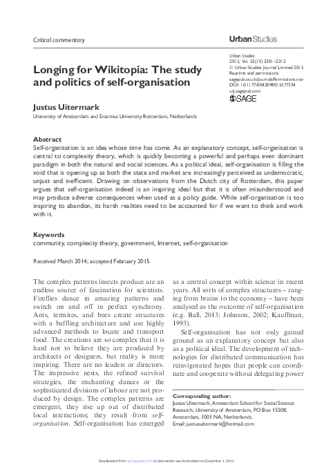 (PDF) Uitermark, Justus (2015) Longing for Wikitopia. The study and ...