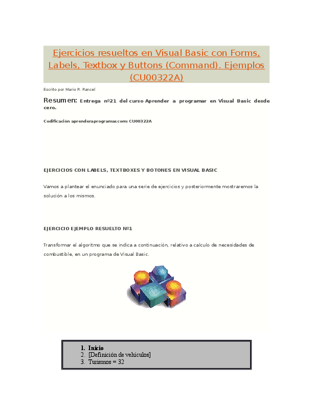 (DOC) Ejercicios resueltos en Visual Basic con Forms (DOC) Ejercicios resueltos en Visual Basic con Forms