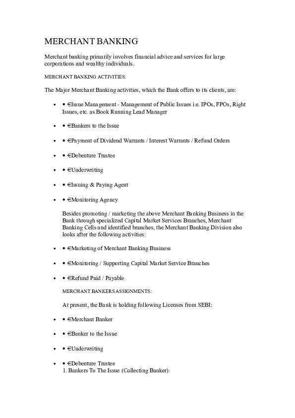 (DOC) MERCHANT BANKING