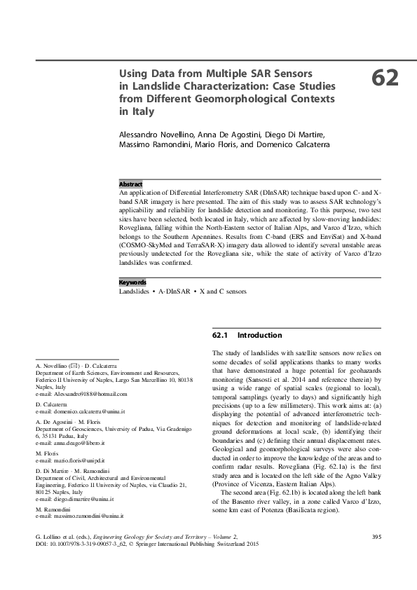 (PDF) Using Data from Multiple SAR Sensors in Landslide ...