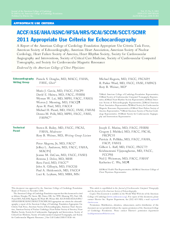 (PDF) ACCF/ASE/AHA/ASNC/HFSA/HRS/SCAI/SCCM/SCCT/SCMR 2011 Appropriate ...