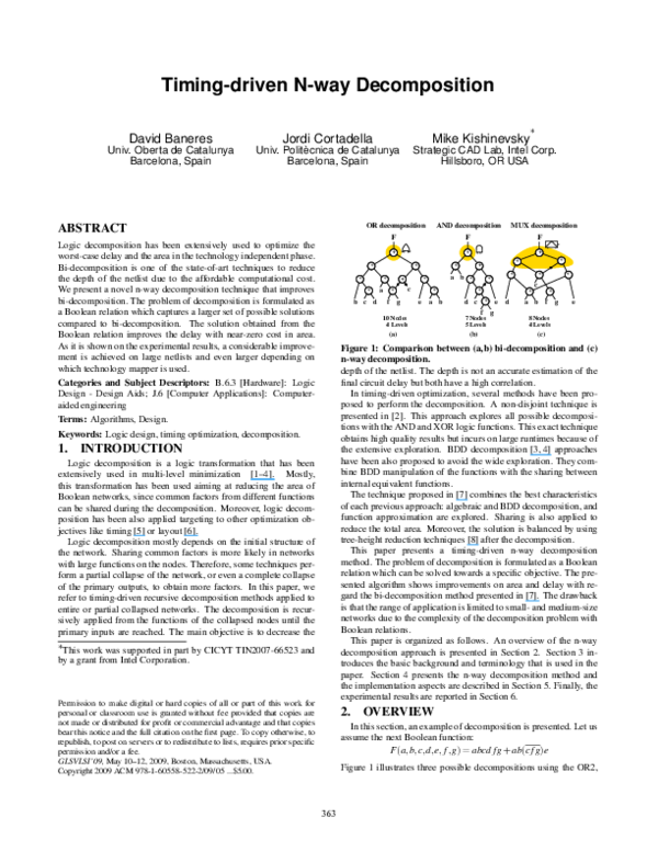 (PDF) Timing-driven N-way decomposition