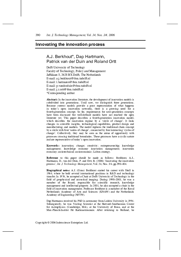 (PDF) Innovating the innovation process