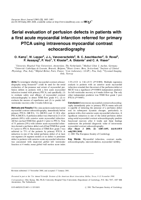 (PDF) Serial evaluation of perfusion defects in patients with a first ...