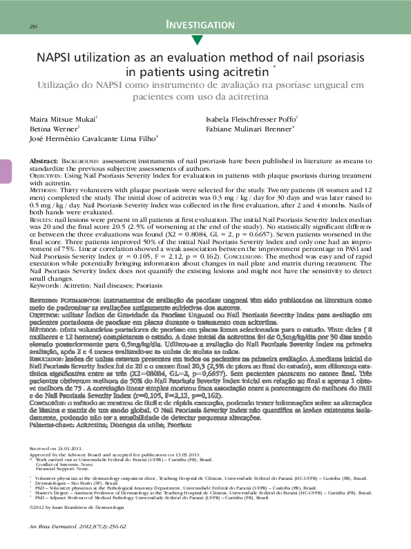 (PDF) NAPSI utilization as an evaluation method of nail psoriasis in ...