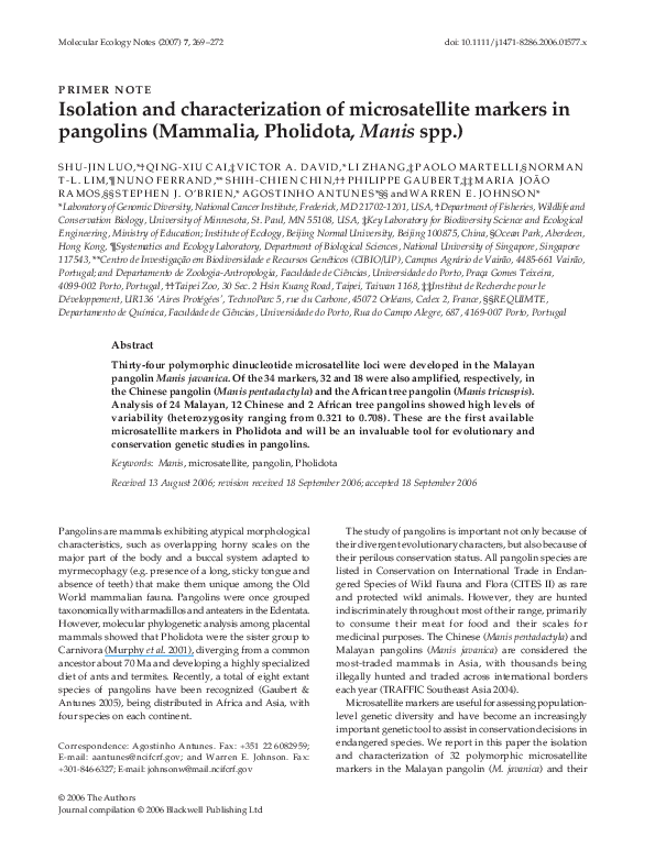 (PDF) Isolation and characterization of microsatellite markers in ...