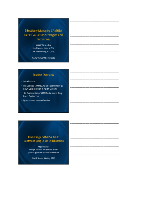 (PDF) Effectively Managing SAMHSA Data: Evaluation Strategies and ...