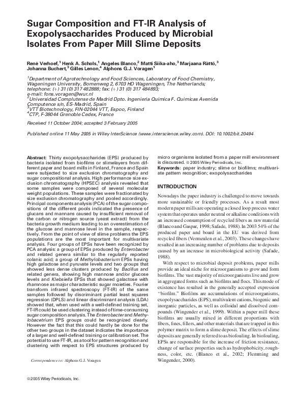 (PDF) Sugar composition and FT-IR analysis of exopolysaccharides ...
