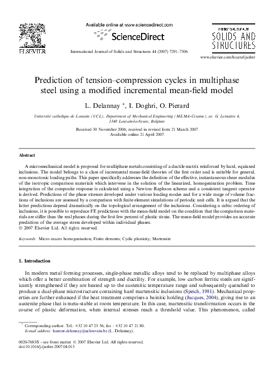(PDF) Prediction of tension–compression cycles in multiphase steel ...