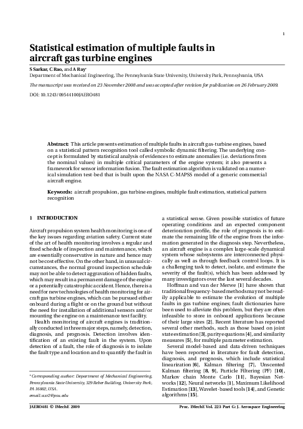 (PDF) Statistical estimation of multiple faults in aircraft gas turbine ...
