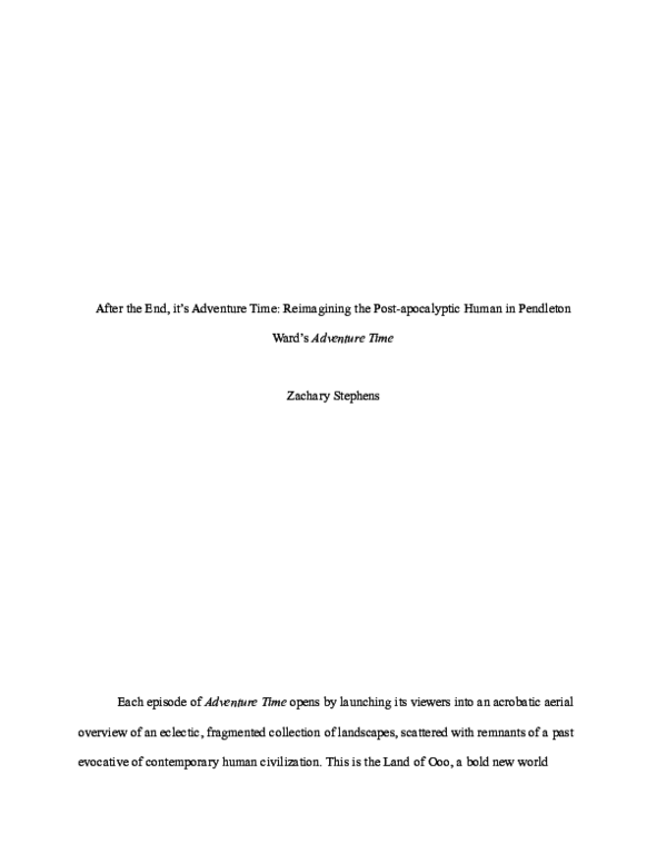 (DOC) After the End, it’s Adventure Time: Reimagining the Post ...