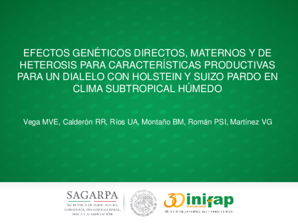 (PDF) EFECTOS GENÉTICOS DIRECTOS, MATERNOS Y DE HETEROSIS PARA ...