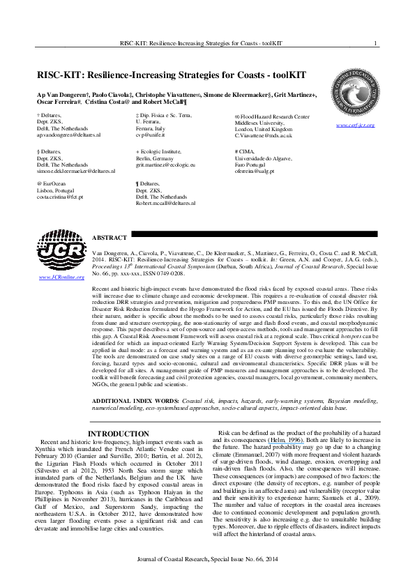 (PDF) RISC-KIT: Resilience-Increasing Strategies for Coasts - toolKIT