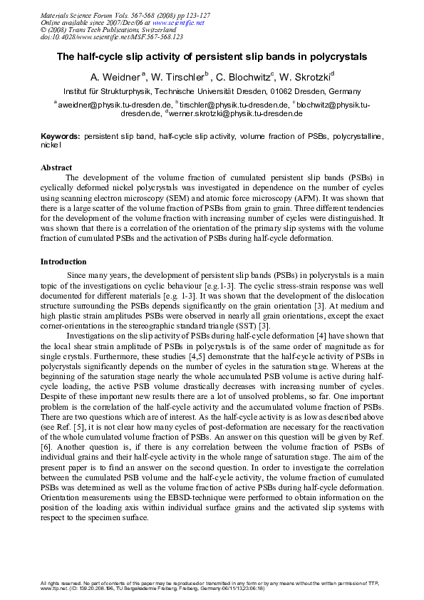 (PDF) Role of Persistent Slip Bands and Persistent Slip Markings in ...