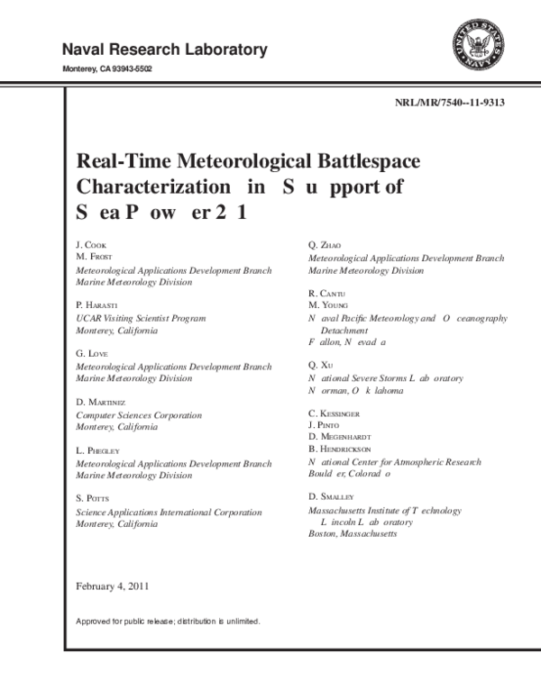 (PDF) Real-Time Meteorological Battlespace Characterization in Support ...