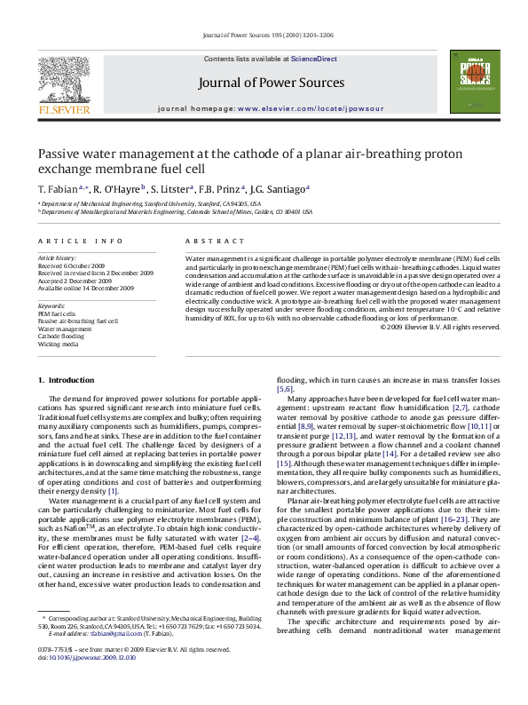 (PDF) Passive water management at the cathode of a planar air-breathing ...