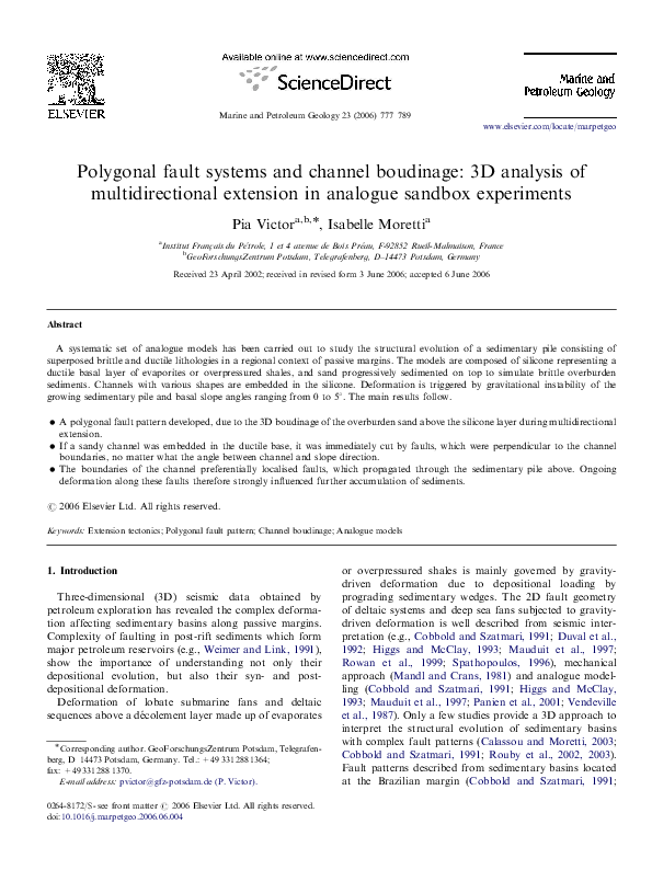 (PDF) 2006_polygonal fault pattern and channel boudinage: 3D analysis
