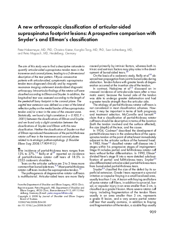(PDF) A new arthroscopic classification of articular-sided ...
