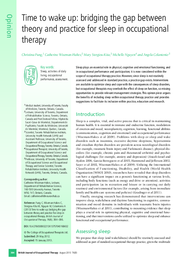 (PDF) Time to wake up: bridging the gap between theory and practice for ...