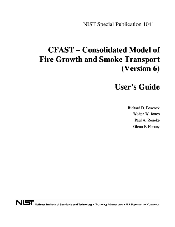 (PDF) CFAST – Consolidated Model of Fire Growth and Smoke Transport ...