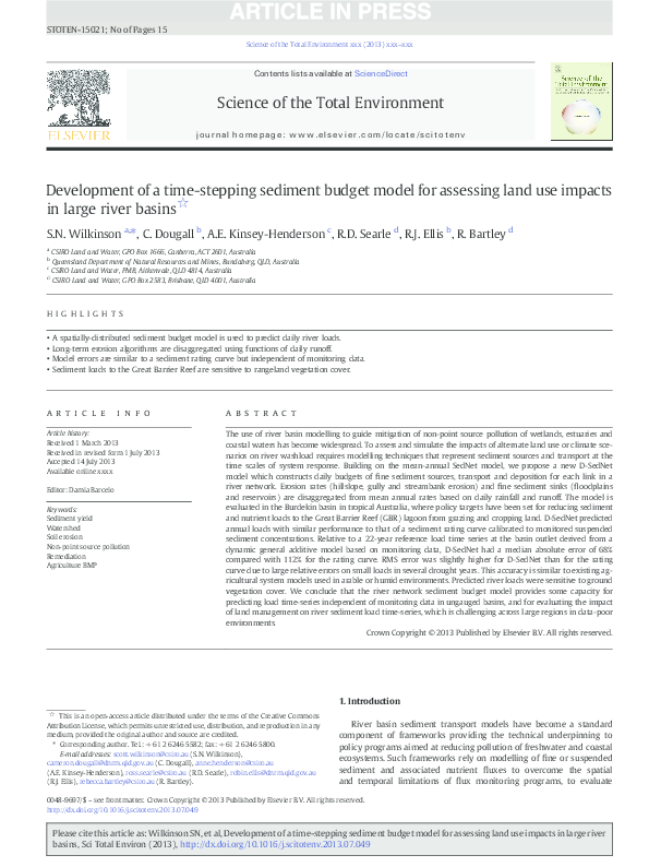 (PDF) Development of a time-stepping sediment budget model for ...