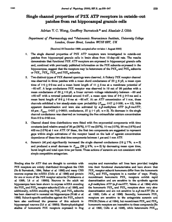 (PDF) Single channel properties of P2X ATP receptors in outside-out ...