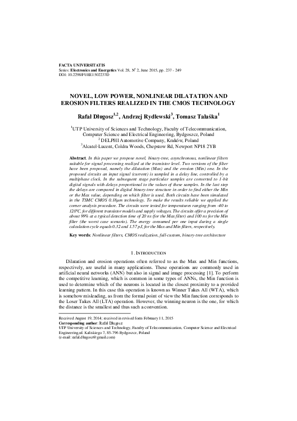 (PDF) Novel, low power, nonlinear dilatation and erosion filters ...