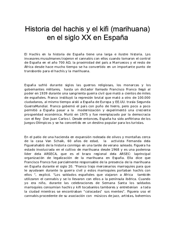 (DOC) Historia del hachis y el kifi