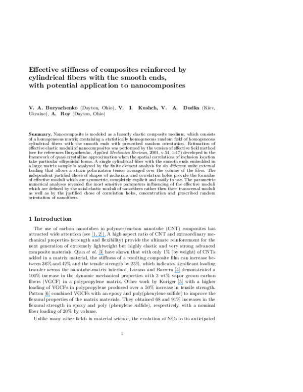 (PDF) Effective stiffness of composites reinforced by cylindrical ...