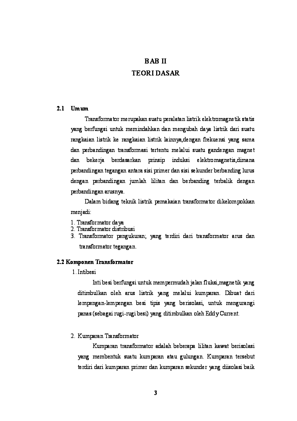 (DOC) teori dasar transformator