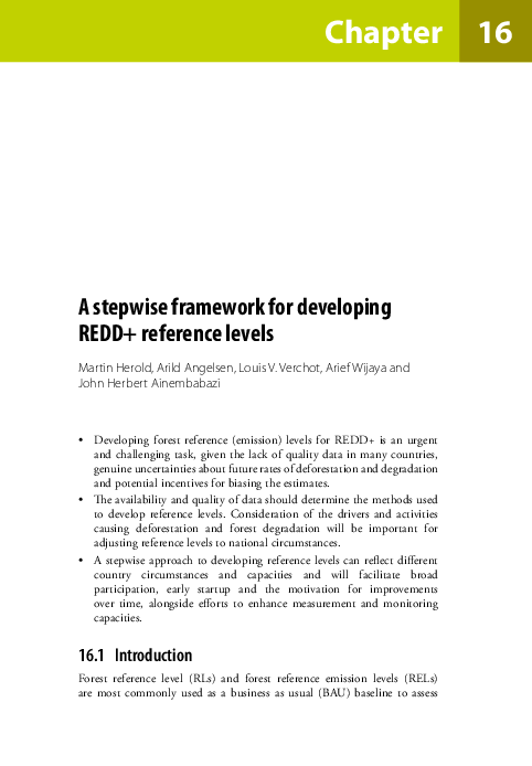 (PDF) A stepwise framework for developing REDD+ reference levels