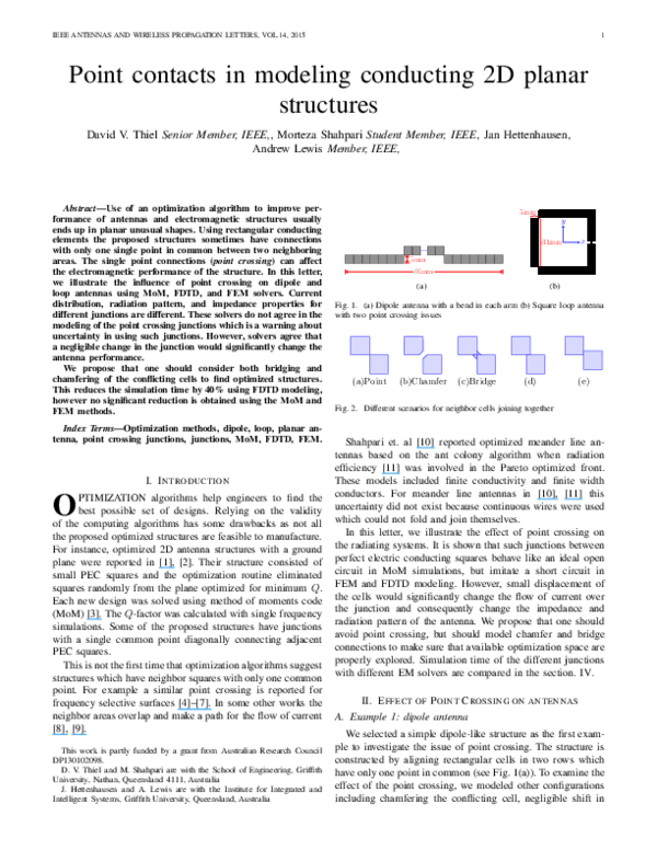 (PDF) Point Contacts in Modeling Conducting 2D Planar Structures