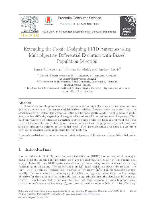 (PDF) Extending the Front: Designing RFID Antennas Using Multiobjective Differential Evolution ...