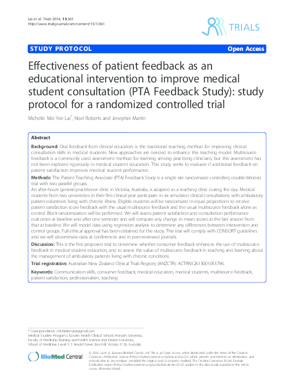 (PDF) Learning from patients' written feedback: medical students ...