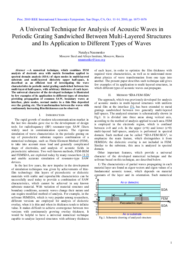 (PDF) Transformation of acoustic waves in periodic metal grating sandwiched between ...