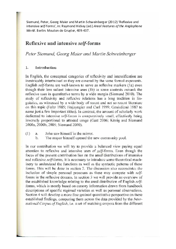 (PDF) Reflexive and intensive self-forms.