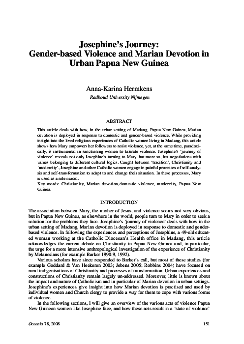 (PDF) Josephine's journey: Gender-based violence and Marian devotion in ...