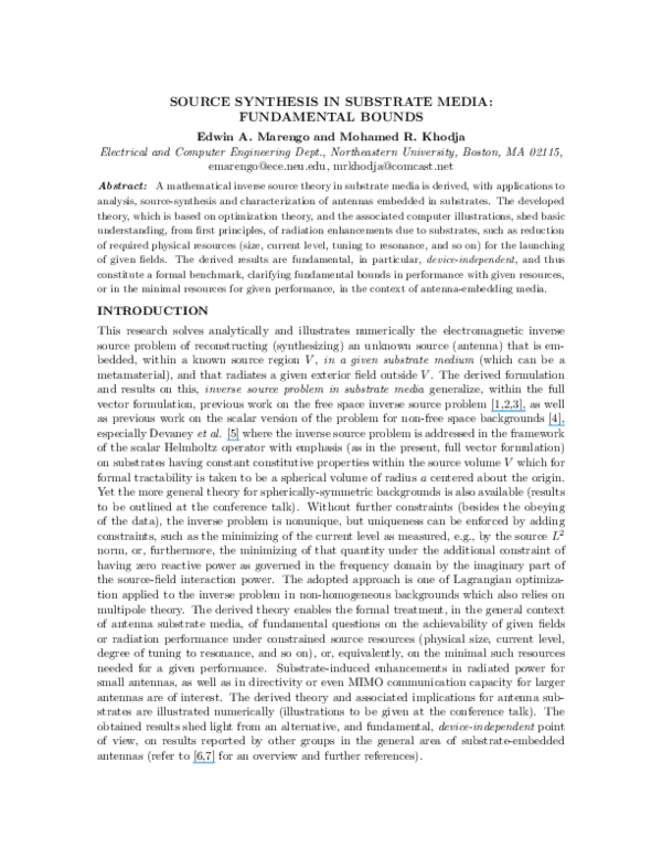 (PDF) Source synthesis in substrate media: Fundamental bounds | Mohamed ...