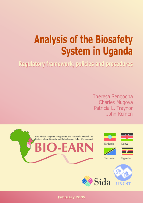 (PDF) Analysis of the Biosafety System in Uganda: Regulatory framework ...