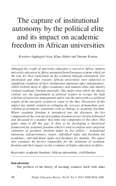 (PDF) The capture of institutional autonomy by the political elite and ...