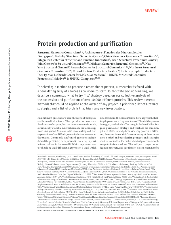 (PDF) Protein production and purification