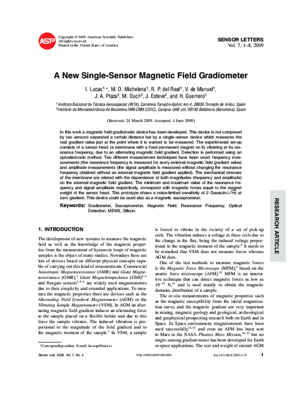 (PDF) A New Single-Sensor Magnetic Field Gradiometer